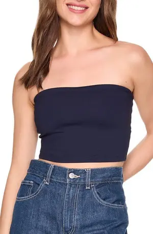 Susana Monaco Core Crop Tube Top - Midnight