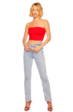 Susana Monaco Core Crop Tube Top - Perfect Red