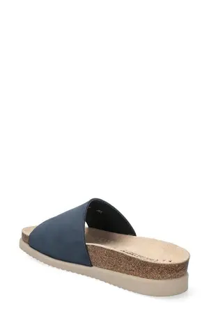 Mephisto Hanik Slide Sandal - Navy Blue Leather