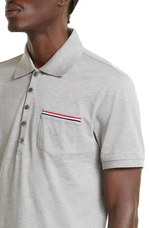 Thom Browne Pocket Polo - Light Grey
