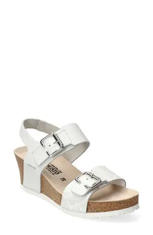 Mephisto Lissandra Platform Wedge Sandal White