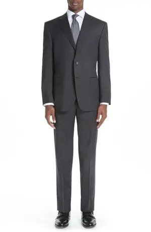 Canali Classic Fit Wool Suit Charcoal