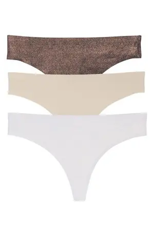 Honeydew Intimates Intimates Skinz 3-pack Thong Nude/frst Blk/frst Sugar Plum