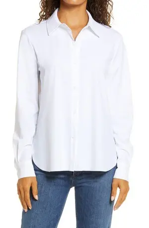 Lyssé Essentials Connie Slim Fit Button-up Shirt - White