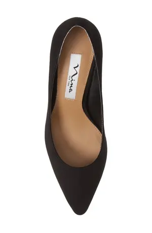 Nina Pointed Toe Pump - Black Suede