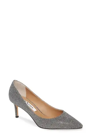 Nina Pointed Toe Pump Charcoal Glitter Fabric