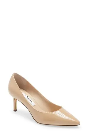 Nina Pointed Toe Pump Latte Faux Leather