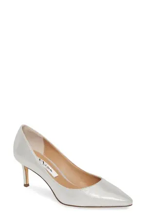 Nina Pointed Toe Pump Silver Fabric
