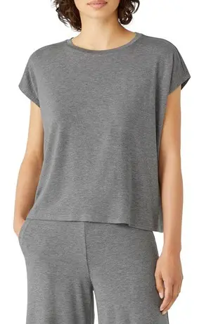 Eileen Fisher Crewneck Boxy Top Ash