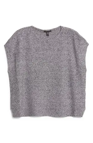 Eileen Fisher Crewneck Boxy Top Black/ White