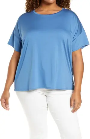Eileen Fisher Crewneck Boxy Top Coast