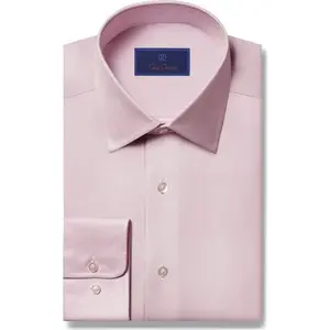 David Donahue Regular Fit Royal Oxford Dress Shirt Pink