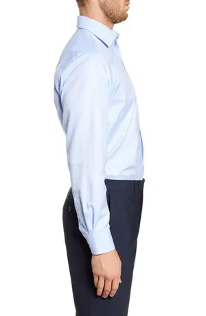 David Donahue Regular Fit Royal Oxford Dress Shirt - Sky