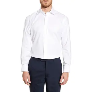 David Donahue Regular Fit Royal Oxford Dress Shirt - White