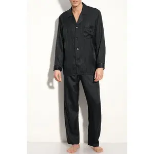 Majestic International Herringbone Stripe Silk Pajamas - Night