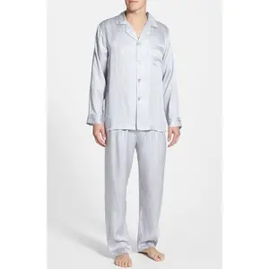 Majestic International MAJESTIC INTERNATIONAL Herringbone Silk Pajamas Silver