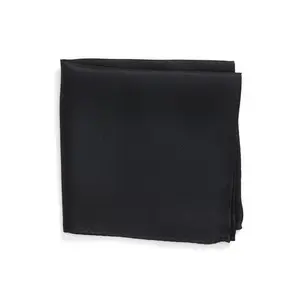 Nordstrom King Twill Silk Pocket Square - Black