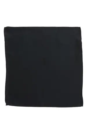 Nordstrom King Twill Silk Pocket Square - Black
