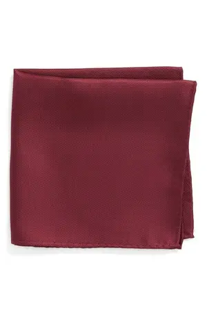 Nordstrom King Twill Silk Pocket Square Burgundy