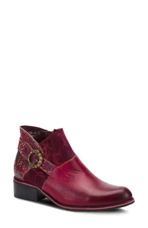 SPRING STEP SHOES Tiaita Bootie - Bordeaux Leather/suede