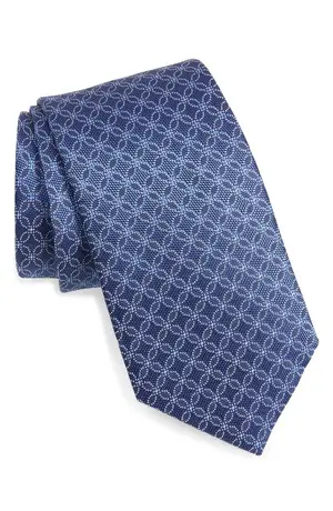 David Donahue David Donahue Woven Silk Tie Navy