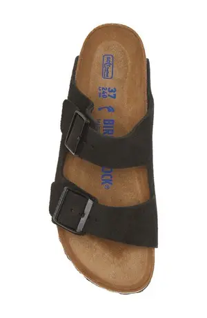 BIRKENSTOCK Arizona Soft Footbed Slide Sandal - Black Suede