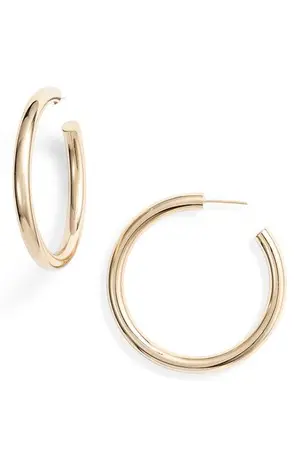 Jennifer Zeuner Jewelry Lou Medium Hoop Earrings - Gold Vermeil