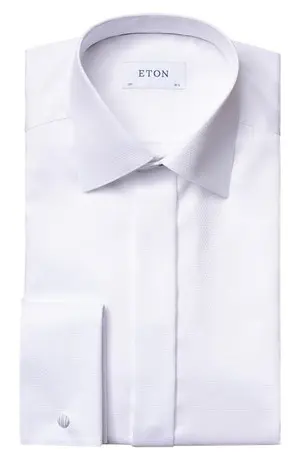 Eton Contemporary Fit Cotton Tuxedo Shirt - White