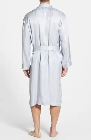 Majestic International Herringbone Stripe Silk Robe