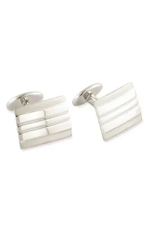 David Donahue Sterling Cuff Links - Silver Rectangle