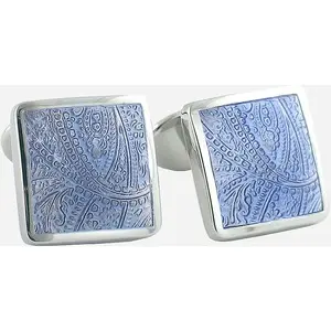 David Donahue Sterling Engraved Cufflinks - Silver