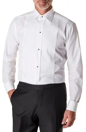 Eton Slim Fit Pleated Bib Tuxedo Shirt - White