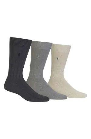 Polo Ralph Lauren Polo Ralph Lauren 3-Pack Crew Socks Charcoal Heather/ Grey