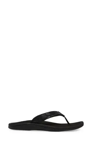 Olukai Ohana Flip Flop - Black/palm