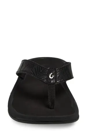 Olukai Ohana Flip Flop - Black/palm