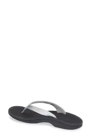 Olukai Ohana Flip Flop - Silver/black