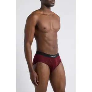 TOM FORD TOM FORD Cotton Stretch Jersey Briefs Burgundy