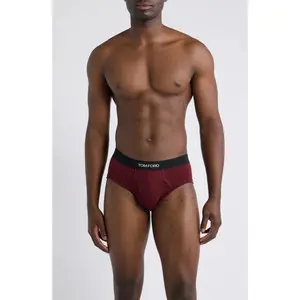 TOM FORD Cotton Stretch Jersey Briefs - Burgundy