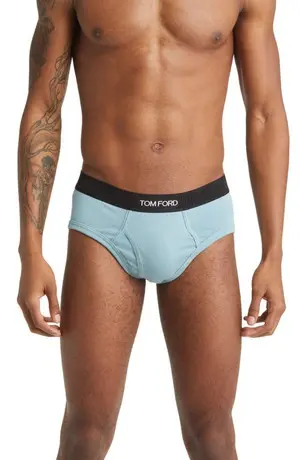 TOM FORD Cotton Stretch Jersey Briefs Celeste
