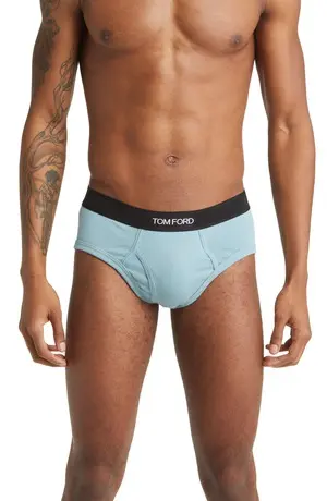 TOM FORD Cotton Stretch Jersey Briefs Celeste