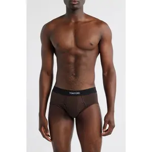 TOM FORD Cotton Stretch Jersey Briefs Chocolate