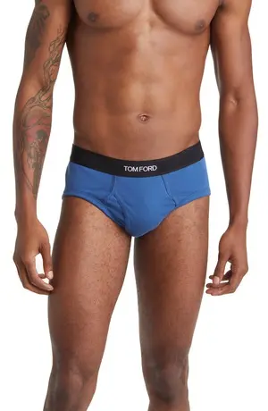 TOM FORD Cotton Stretch Jersey Briefs High Blue