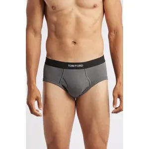 TOM FORD Cotton Stretch Jersey Briefs Slate