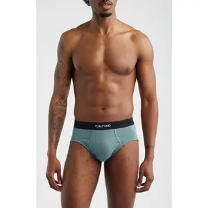 TOM FORD Cotton Stretch Jersey Briefs Teal