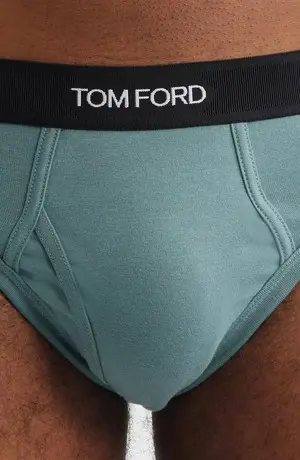 TOM FORD Cotton Stretch Jersey Briefs - Teal