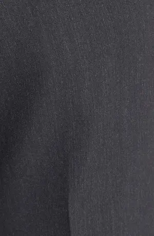 Berle Self Sizer Waist Flat Front Wool Gabardine Trousers - Charcoal