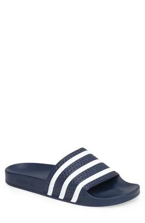 Adidas Adilette Stripe Sport Slide Navy/ White/ Navy