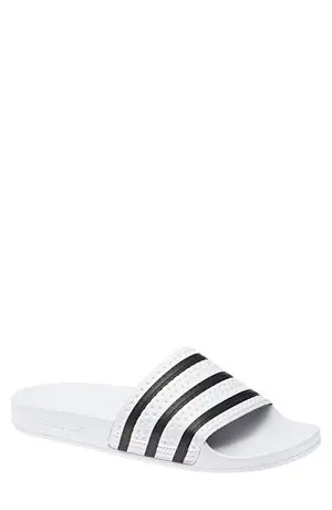 Adidas Adilette Stripe Sport Slide White/ Black/ White