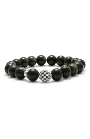 Lagos LAGOS Bead Stretch Bracelet Golden Obsidian