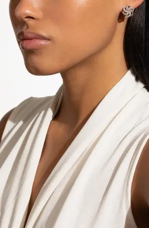 Lagos Love Knot Stud Earrings In Sterling Silver And 18k